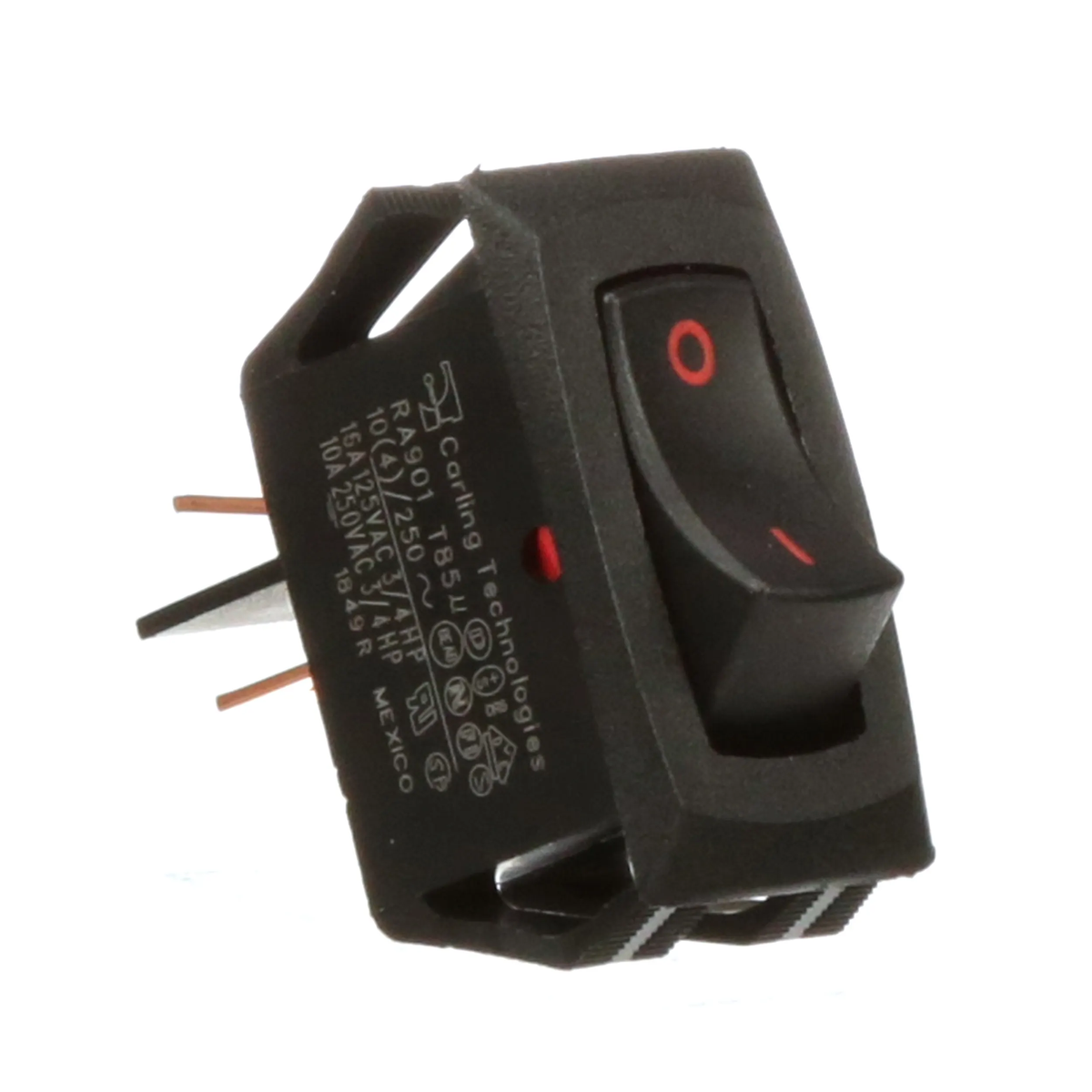 Carling Technologies RA901-VB-B-9-V Rocker Switch, SPST, Off-None-On ...